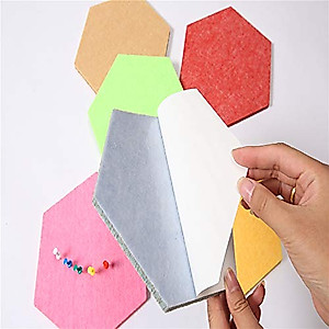 Briskaari Hexagon Felt Board Bulletin Board Memo Board Felt Wall Sticker Multifunction 3D Decorative Home Message Board for Kids Room Office (7.9"x 6.7"/20cmx17cm, Light Gray)