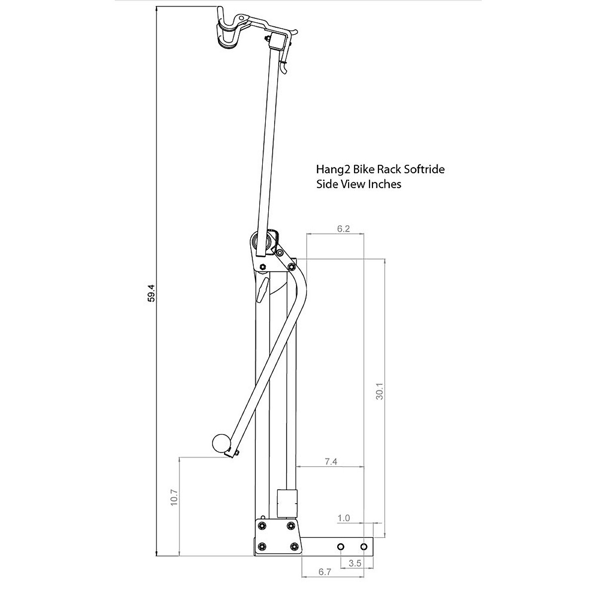 Softride Hang2, 2-Bike Hitch Mounted Rack for 2" and 1.25”, Swings Down with Bicycles Loaded, Allows Trunk, Hatch, or Tailgate Access. Cars, SUVs, Vans, or Trucks (27041)
