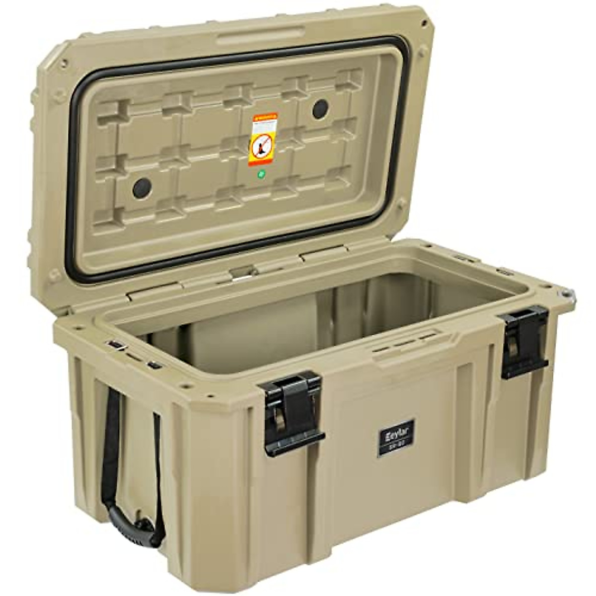 SR-90 Large Crossover Overland Cargo Case, Equipment Hard Case, Roto Molded, Stackable with Pad-Lock Hasp, Strap Mountable, TSA Standard, IPX4 Rated, 90 Liters (Tan)