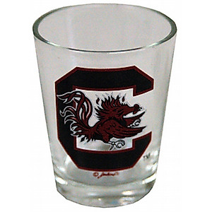 NCAA South Carolina Gamecocks Shotglass Clear Logo