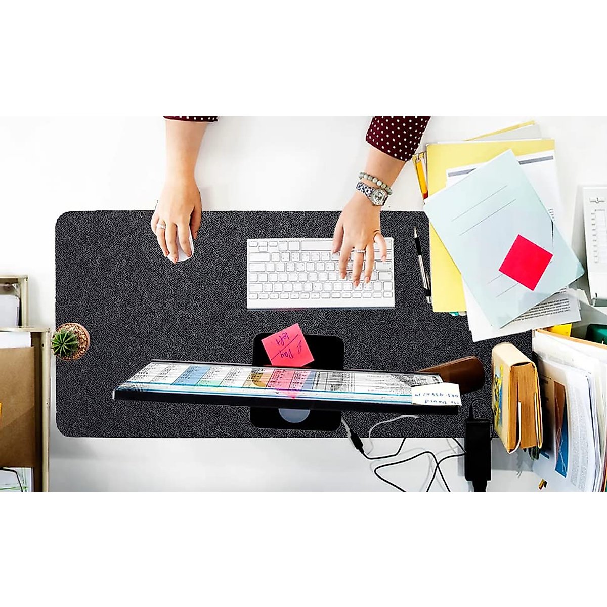 DAWNTREES Large Felt Desk Pad , 40''x16'' Full Desk Mouse Pad, Desk Pad for Keyboard ,Computer Mat for Desk ,100X40cm Felt Desk Mat for Desk Pad Protector