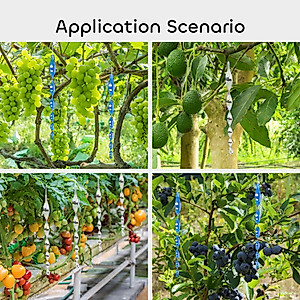 GROWNEER 15-inch Bird Repellent Reflective Scare Rods 12 Pack Large Spiral Bird Deterrents for Outdoor Garden Yard Keeps Woodpeckers and Birds Away Ornamental Spinner Control Device Silver