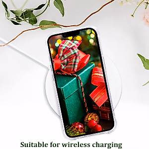 FLOCUTE Glitter Christmas Case Compatible with iPhone 13 Mini Glitter Case Christmas Tree Clear Soft TPU Rubber Bumper Girly Women Cute Liquid Holiday Case for iPhone 13 Mini (Christmas Tree)