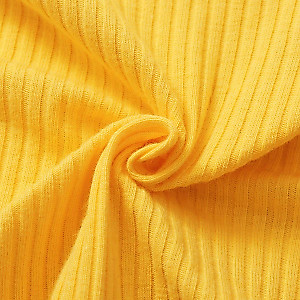 MIEKISA Newborn Baby Girls Three-piece Suit T Shirt Rompers Pants Headband Infant Outfit Clothing Sets Bodysuit (Yellow, 3 Months)