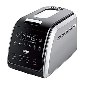 SAKI 3 LB Large Bread Maker Machine, 12-in-1 Programmable Large Bread Machine, with Nonstick Ceramic Bread Pan & Large Digital Touch Panel, 3 Loaf Sizes with 3 Crust Colors Options, Keep Warm Mode