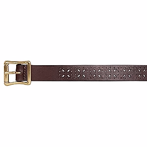 Eddie Bauer Women's Casual Leather Belts, One Size Fits Most, Perforated Pattern-Brown, Large
