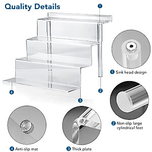 9 Inch Acrylic Shelf for Perfume Organizer, 4 Tier Funko POP Shelves, Cologne Organizer Tiered Riser Display Stand, Acrylic Display for Decoration