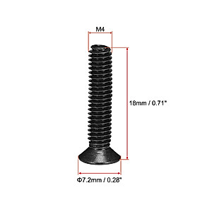 uxcell M4 x 18mm Phillips Screw Fastener Black for Laptop PC TV Fan Switch 200pcs