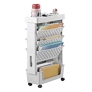 APBATS 5 Tier Book Rack Storage Bookshelf, Removable Movable Unique Bookcase, Utility Organizer White Bookshelves for Kids Children Students Study in Bedroom Living Room Home School