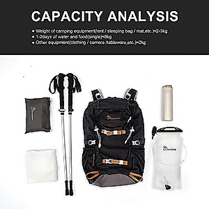 MOUNTAINTOP 28L Hiking Backpack for Women Outdoor Backpack for Camping Cycling and Traveling, 20.5×12.2×6.3 IN, Black