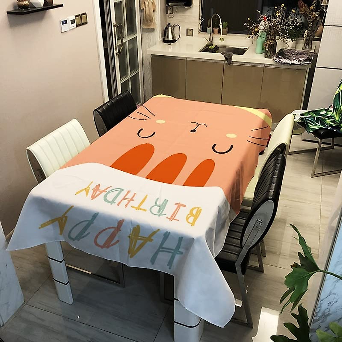 Cute Cartoon Animals Pattern Tablecloth Waterproof Rectangular Wedding Dinning Coffee Table Cover Home Decor M-10 140x200cm
