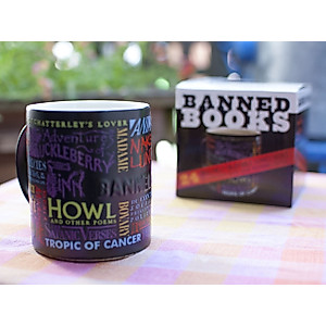 The Unemployed Philosophers Guild Banned Book Coffee Mug - Colorfully Lists 24 Famously Banned Books, Comes in a Fun Gift Box, 12 oz