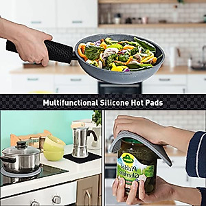 12 Pack Silicone Trivet Mats Hot Pads with Silicone Oven Mitts Non Slip Silicone Pot Holders Heat Resistant Trivet Pads Silicone Cooking for Kitchen Counter Table Placemats