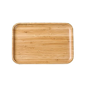 Wood & Bamboo, Rectangular Tray, 14" W X 10" L X 7/8" H, Plastic, Bamboo