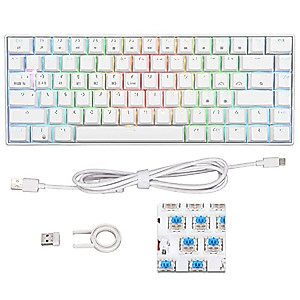 BTIHCEUOT Gaming Keyboard, Wireless 2.4G RGB Backlit Ergonomic Layout Type C Wired Mechanical Keyboard 82 Keys for Desktop for Laptop for