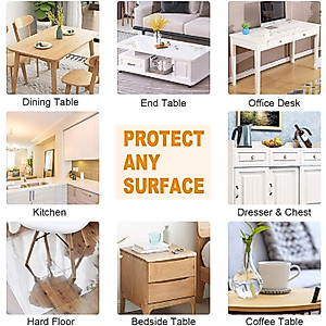 PoPoTo 24 x 48 Inch Plastic Dining Table Cover, Clear Table Pad Desk Chair Mat Tablecloth Protector Easy Clean Wooden Furniture Coffee End Bed Sofa Side Table Top Protection Cover Waterproof PVC Vinyl