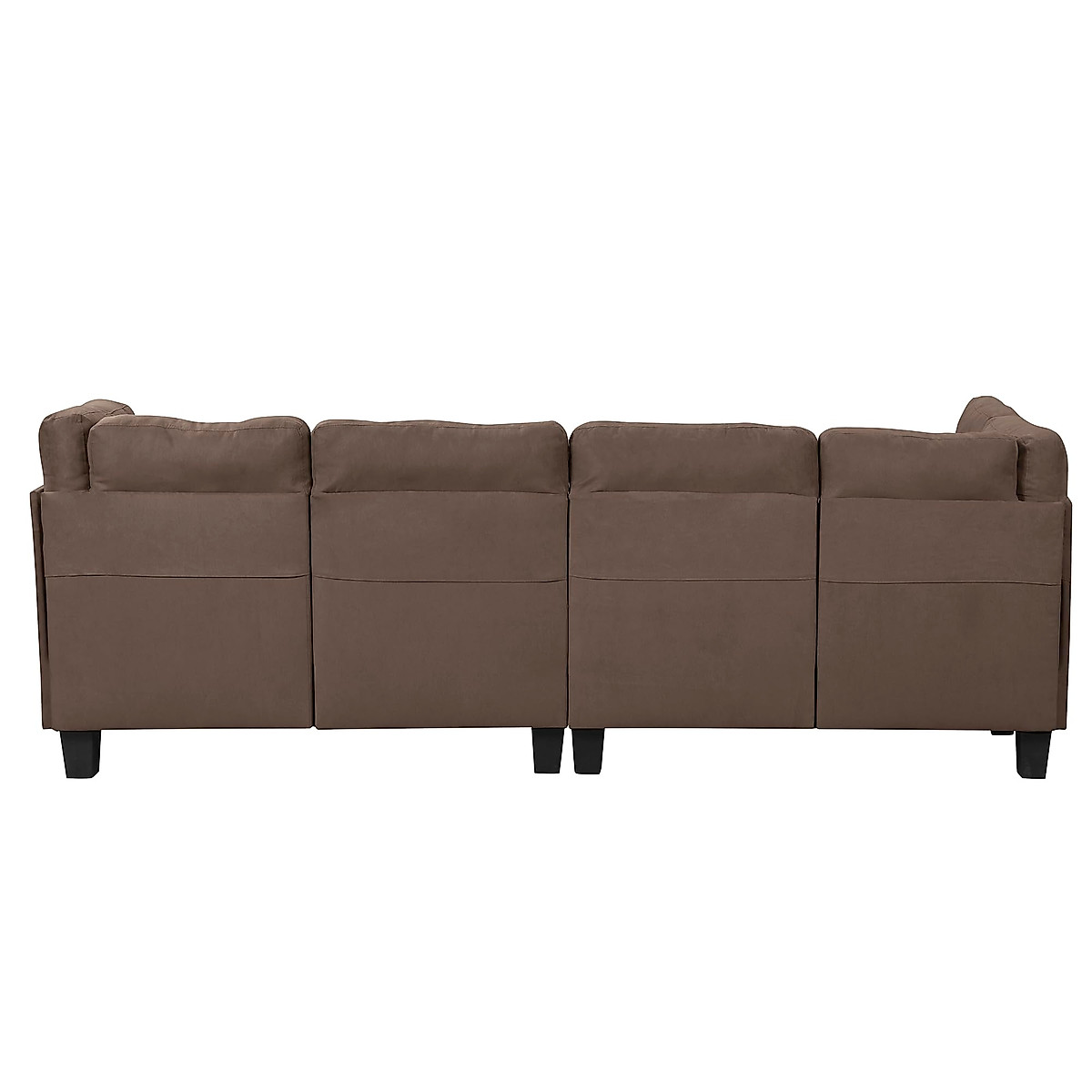 Casa Andrea Milano Modern Reversible Sectional Sofa Couch with Chaise,Brown, Large