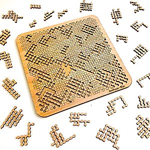Mind Bending Wooden Jigsaw Puzzle | Hard Puzzles for Adults | 100 Pieces | 11.3" x 11.3”