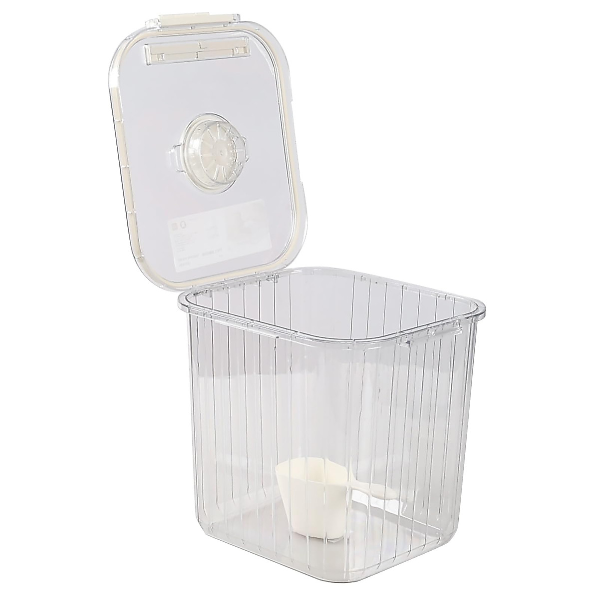 22 Lbs Airtight Rice Container with Cup, Clear Food Storage Container for Dry Food, 1 Pack