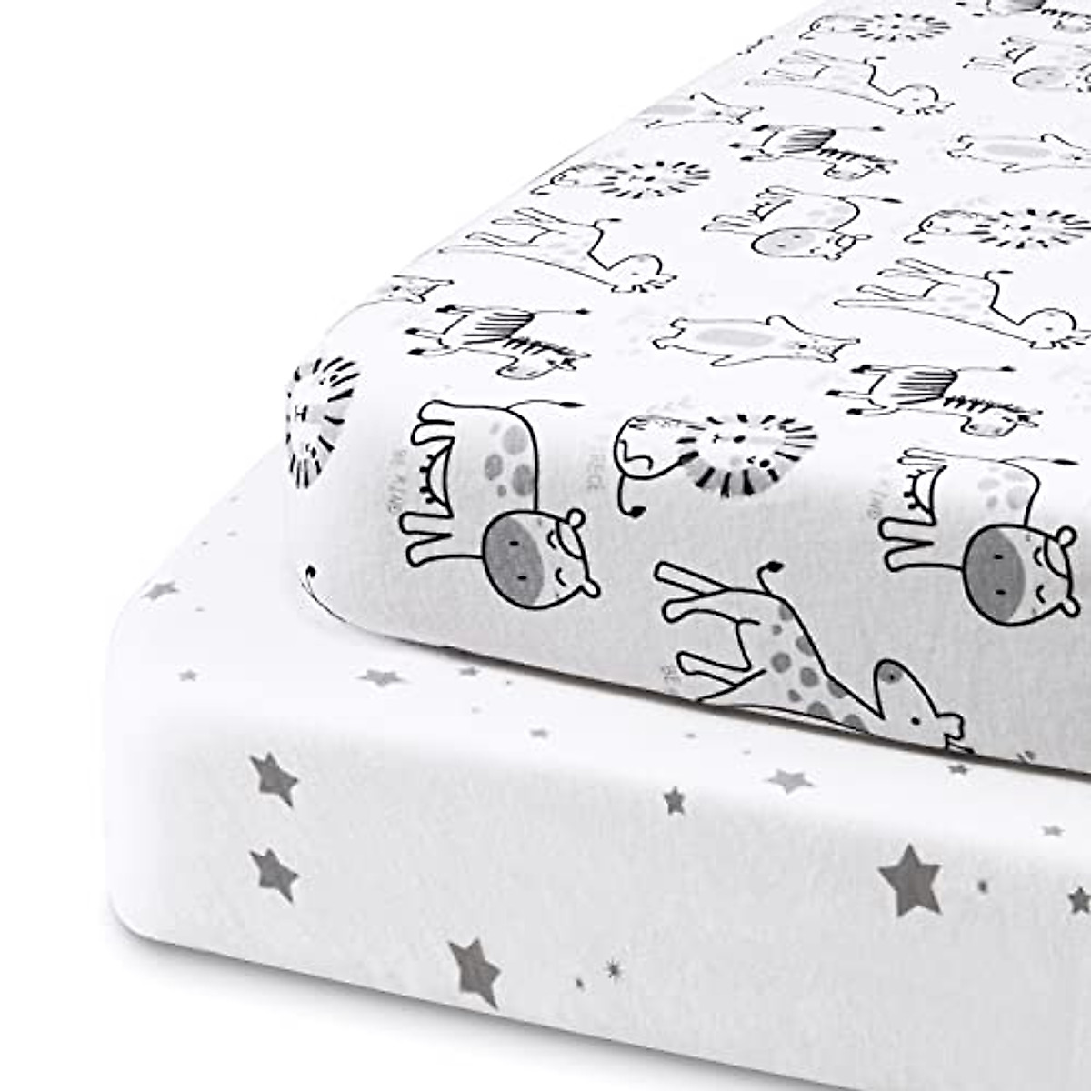 Beberoad Love 2 Pack Baby Bassinet Sheets, 100% Cotton Soft Universal Fitted Sheets for Oval, Hourglass and Rectangular Bassinet Mattress Pad-Elastic Washable, White, 32 x 18 x 3 Inches