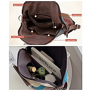 Canvas Shoulder Bags Hobo Handbags Purse Multicolor Patchwork Casual Messenger Bag Top Handle Tote Crossbody Bags for Women (CS1142)