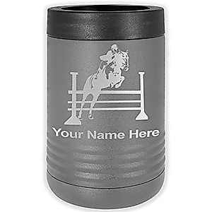 LaserGram Double Wall Insulated Beverage Can Holder, Horse Hurdles, Personalized Engraving Included (Standard Can, Gray)