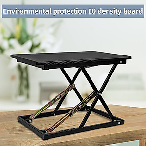 STANDNEE Standing Desk Converter, Height Adjustable Sit Stand Desk Converter, Fully Assembled Monitor Desk Riser for Standing or Sitting, Sit to Stand Desk for Home Office, Black, Pattern.