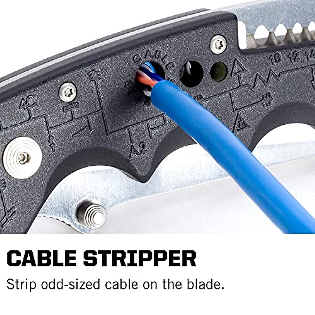 SOG Kilowatt- Electricians Pocket Knife with Wire Stripping Multi-Tool and 3.4 Inch AUS-8 Blade, UTP 10-22G Wire Stripper Knife (EL01-CP), Black