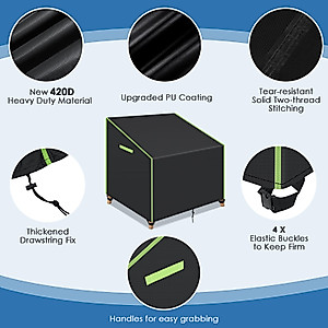 GARPROVM Garden Chair Covers Winterproof Outdoor Chair Covers 3 Pack, Patio Chair Covers 32" Wx30 Dx31 H, Table Cover 19" Wx19 Dx20 H, Outdoor Furniture Covers Waterproof 420D Oxford Fabric