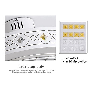 TFCFL 22 Inch Ceiling Fan with Light and Remote Control,Modern LED Semi Flush Mount Light Fandelier,3 Colors 3 Speeds Changing,64W,Enclosed Fan,Quiet Motor,Indoor Light,White