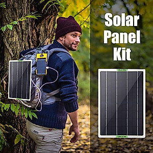 Dongzhur Solar Panel Kit, 10W 12V Monocrystalline Battery Charger & Maintainer with 10A Charge Controller + Extension Cable for RV Marine Boat Off Grid System, 18V DC Output for Portable Cell Phone