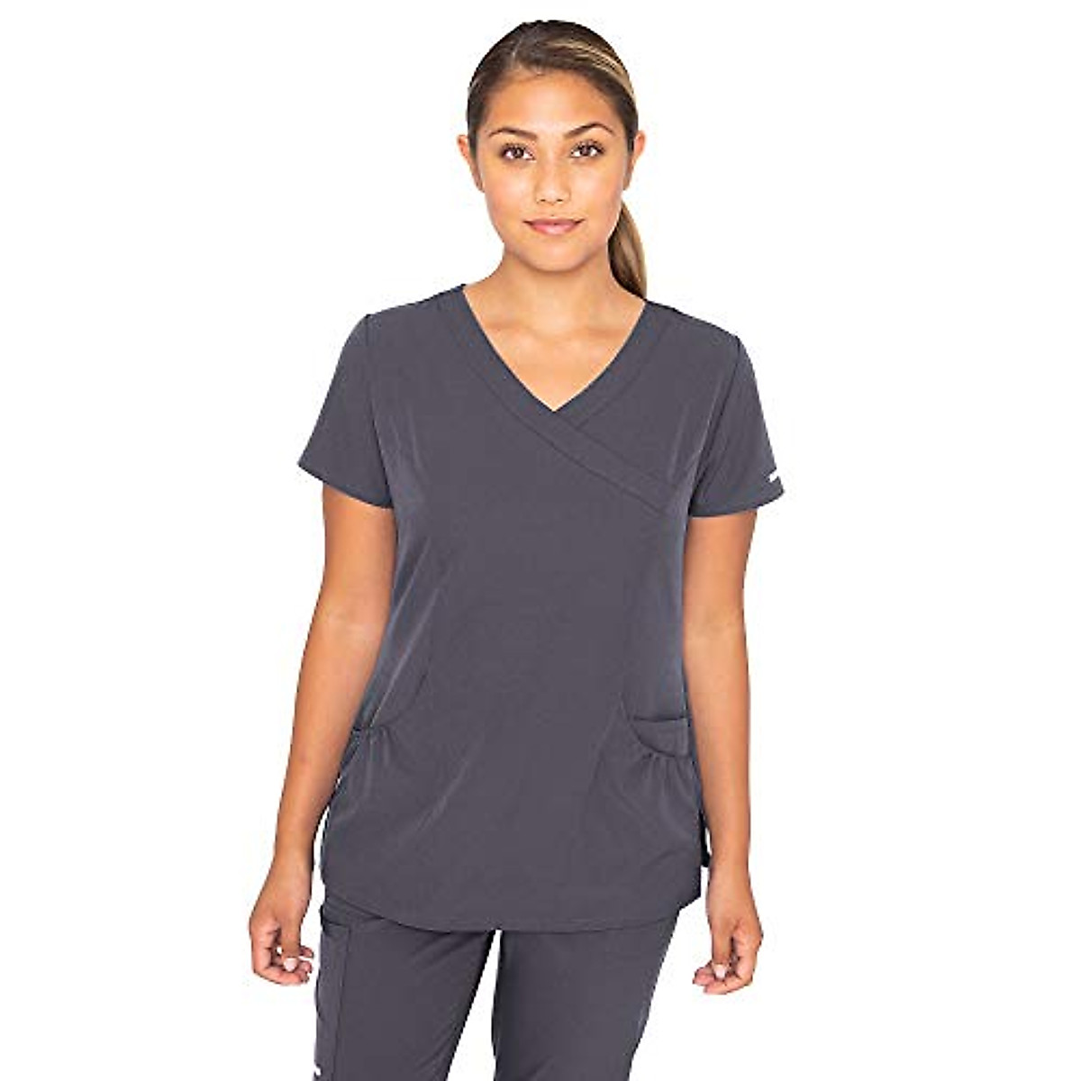 BARCO Skechers Vitality Women’s Charge V-Neck Scrub Top – Pewter, L