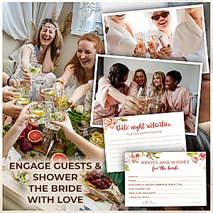 STOFINITY Advice for The Bride Cards - 50 Pcs Wedding Advice Cards for Bridal Shower Decorations, Marriage Advice and Wishes Cards Box for Wedding Shower Decor