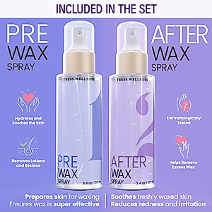 Tress Wellness Pre Wax Cleanser and After Wax Care - Pre Wax Spray and After Wax Spray - After wax oil Prewax Treatment Spray - After Wax Treatment Post Wax Oil Wax Remover for Skin Post Wax Care