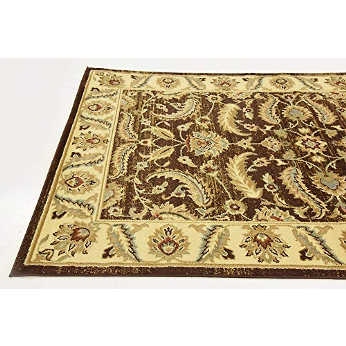 Unique Loom Voyage Collection Traditional Oriental Classic Intricate Floral Design Area Rug, 5 ft x 8 ft, Brown/Gold