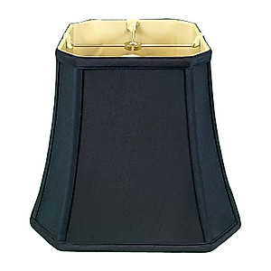 Royal Designs Square Cut Corner Bell Lamp Shade, Black, 7.5" x 12" x 10.25"