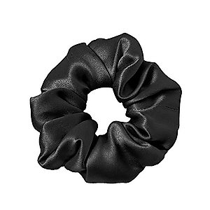 LILYSILK Silk Hair Scrunchies for Frizz&Breakage Prevention, 100% Mulberry Silk Hair Ties No Damage, Elastic Silk ponytail Holders, 1Pc, Black