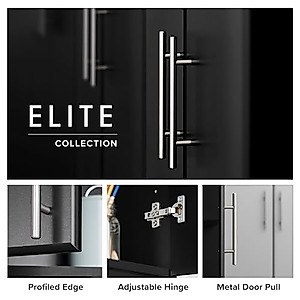 Prepac Elite 32" Storage Cabinet Closet, Black Storage Cabinet, Linen Cabinet, Wardrobe Cabinet with Hanging Rail and Shelves 24.5" D x 32" W x 65" H