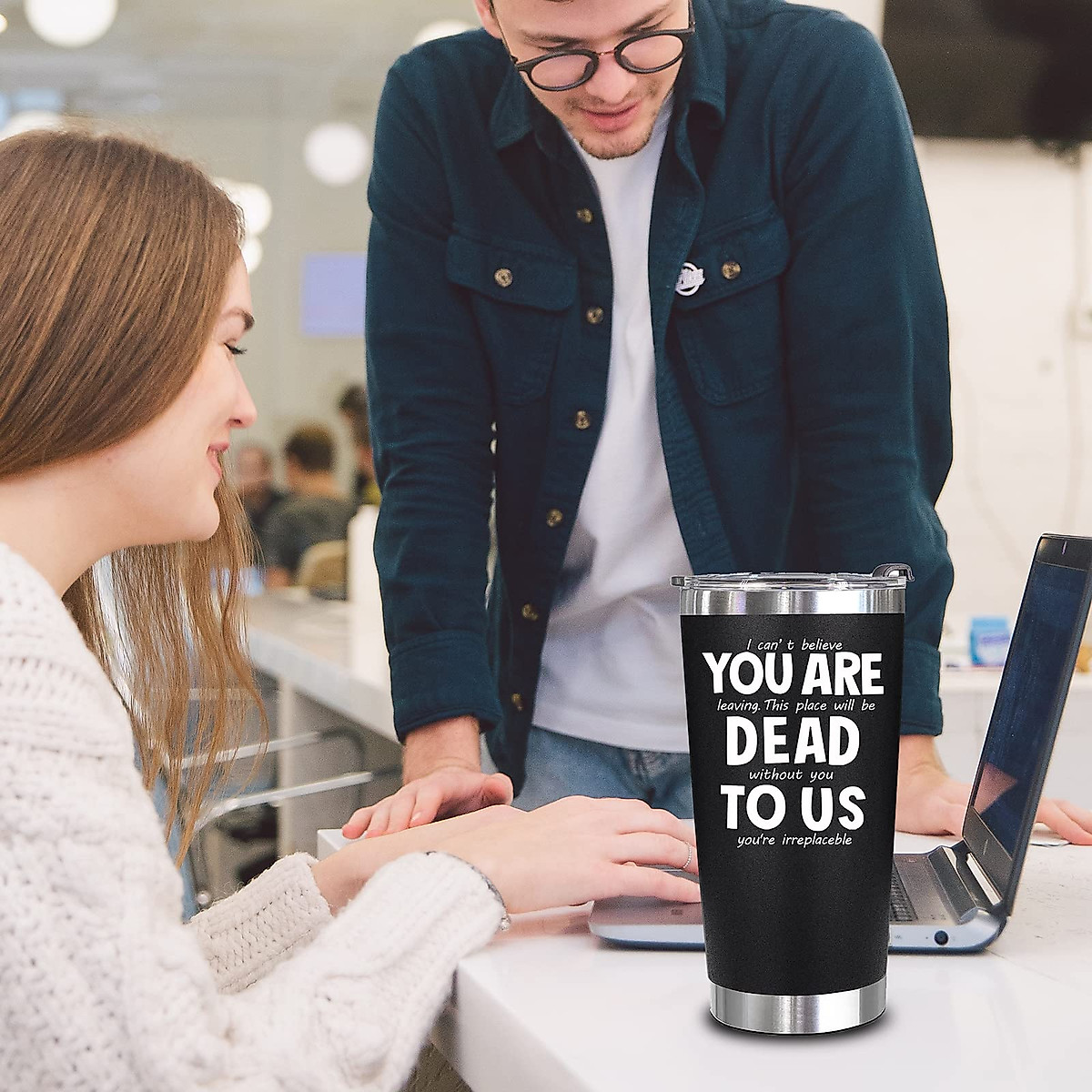 WECACYD Coworker Leaving Gifts - Christmas Gifts for Coworker Leaving Job Gifts - Going Away, Goodbye, Good Luck, New Job, Farewell, Retirement Gifts for Coworker, Boss, Friend - 20oz Tumbler