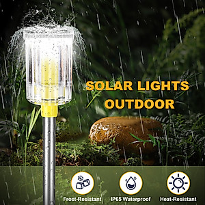 ALFIOT Solar Garden Lights, Pathway Lights Outdoor Waterproof and Ultra-Bright LED Landscape Lighting, Solar-Powered Illumination Decorative Firefly Lights（6 Pack）… (PW-L-002-A)