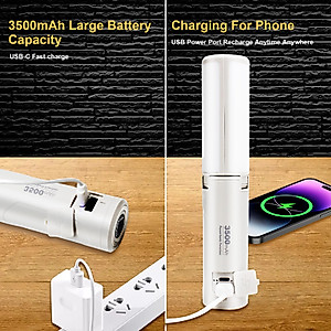 Foldable Rechargeable Camping Lantern, 3 Lighting Modes with 3500mAh Rechargeable Battery, IP65 Waterproof Portable Lanterns for Power Outages, Hiking, Hurricane, Emergency, Home