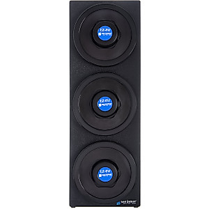 San Jamar Ez-Fit Cup Dispenser Cabinet, 3 Tiers with Black Trim Rings for Restaurants, Dining Halls, and Fast Food, Plastic, 22.375 x 7.75 x 23.75 Inches, Black