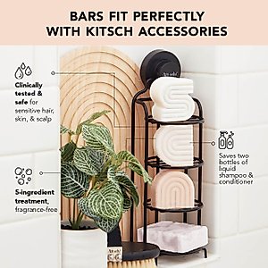 Kitsch 2-in-1 Conditioner & Shave Bar for Sensitive Scalp & Skin, Made in US, Ultra Sensitive Conditioner for Moisturizing & Anti-Irritation of Scalp, 5 Ingredients Only, Scent Free, 2.7oz