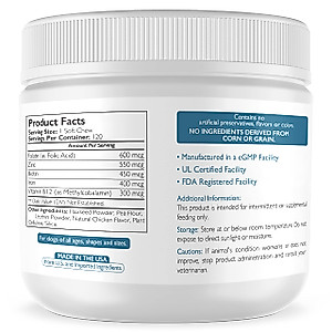 Nutrition Strength Folate for Dogs to Promote Cardiovascular & Prenatal Health, Support DNA Synthesis & Cell Maintenance, Folic Acid for Dogs with Zinc, Biotin, Iron & Vitamin B12, 120 Soft Chews