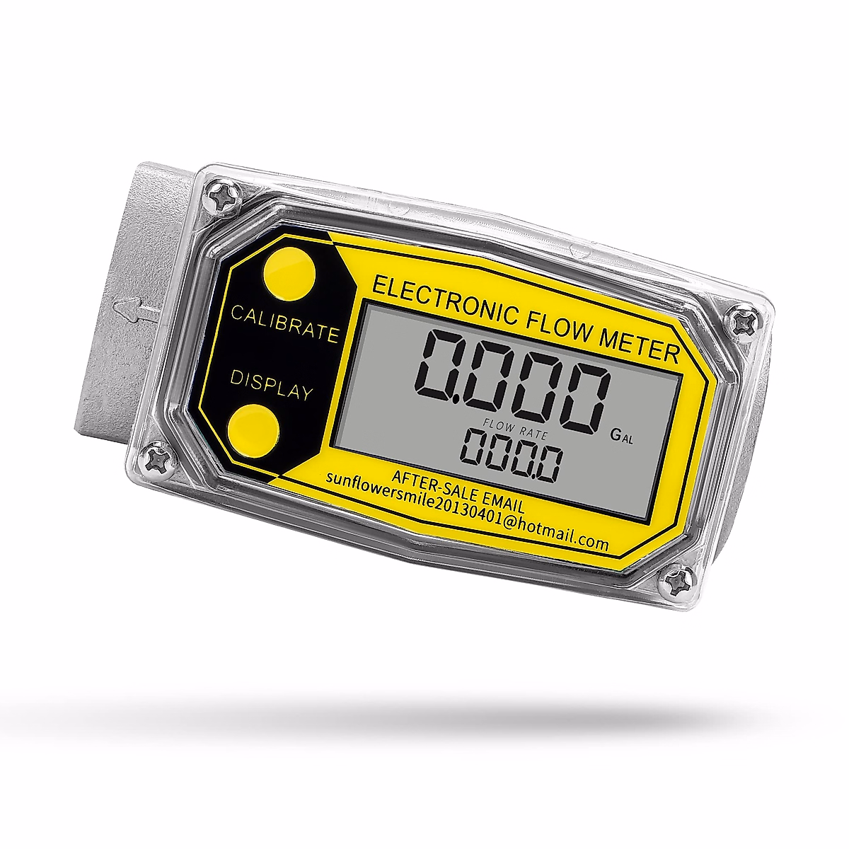 CGOLDENWALL 1-inch Digital Fuel Meter, Turbine Water Flow Meter with Two 1inch NPT Adapters, Gallon Flow Meter for Liquids with Flow Rate 2.5-26GPM, Inline Flowmeter for Diesel Kerosene Gasoline etc.