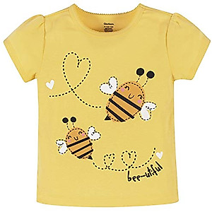 Gerber baby girls Toddler 4-piece Shirt, Onesie, Skirted Panty and Pants Set, Yellow Daisies T Shirts, 18 Months US