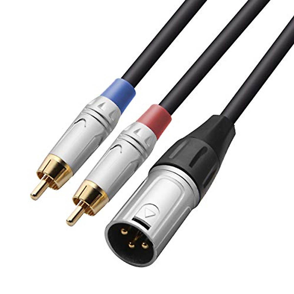 tisino 2 RCA to XLR Male Y Splitter Cable, Unbalanced Dual RCA Male to 1 XLR Splitter Duplicator Lead Y-Cable Adapter - 3.3 feet