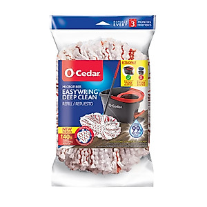 O-Cedar EasyWring Spin Mop Microfiber Refill & EasyWring Deep Clean Refill | 40% More Cleaning Power | Microfiber Mop Refill Compatible with O-Cedar EasyWring Spin Mop & Bucket System