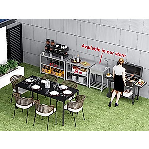 Heavy Duty Free Standing Stainless-Steel Commercial Restaurant Kitchen Work Table, Prep & Utility Workbench with Double Storage Shelves Rack Indoor Outdoor (47.2in)