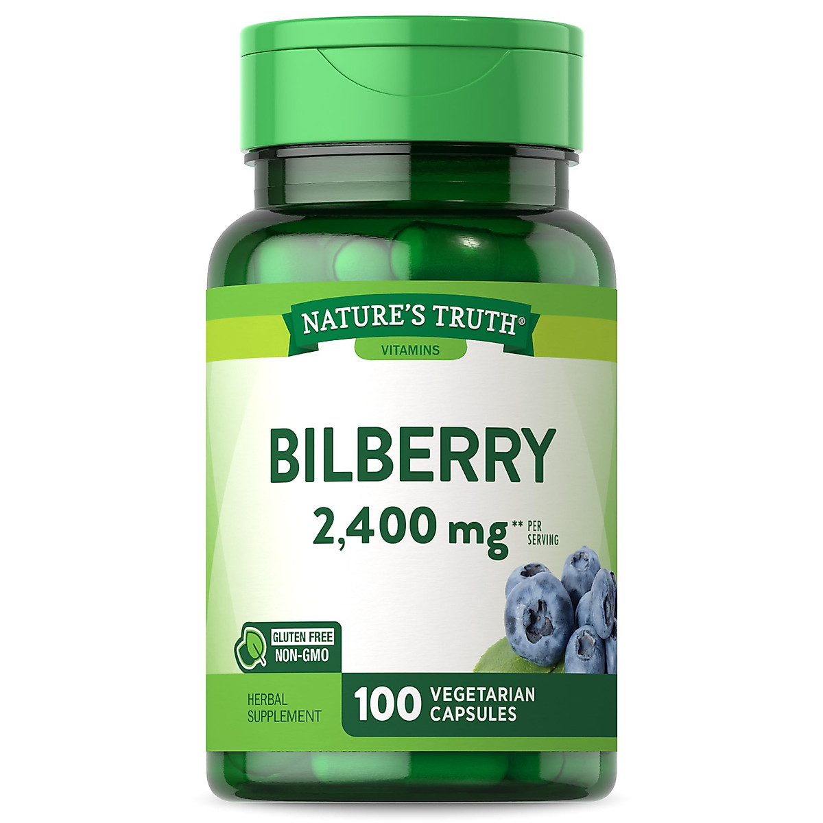 Nature's Truth Bilberry Fruit Extract Capsules | 2400mg | 100 Count | Non-GMO & Gluten Free Supplement